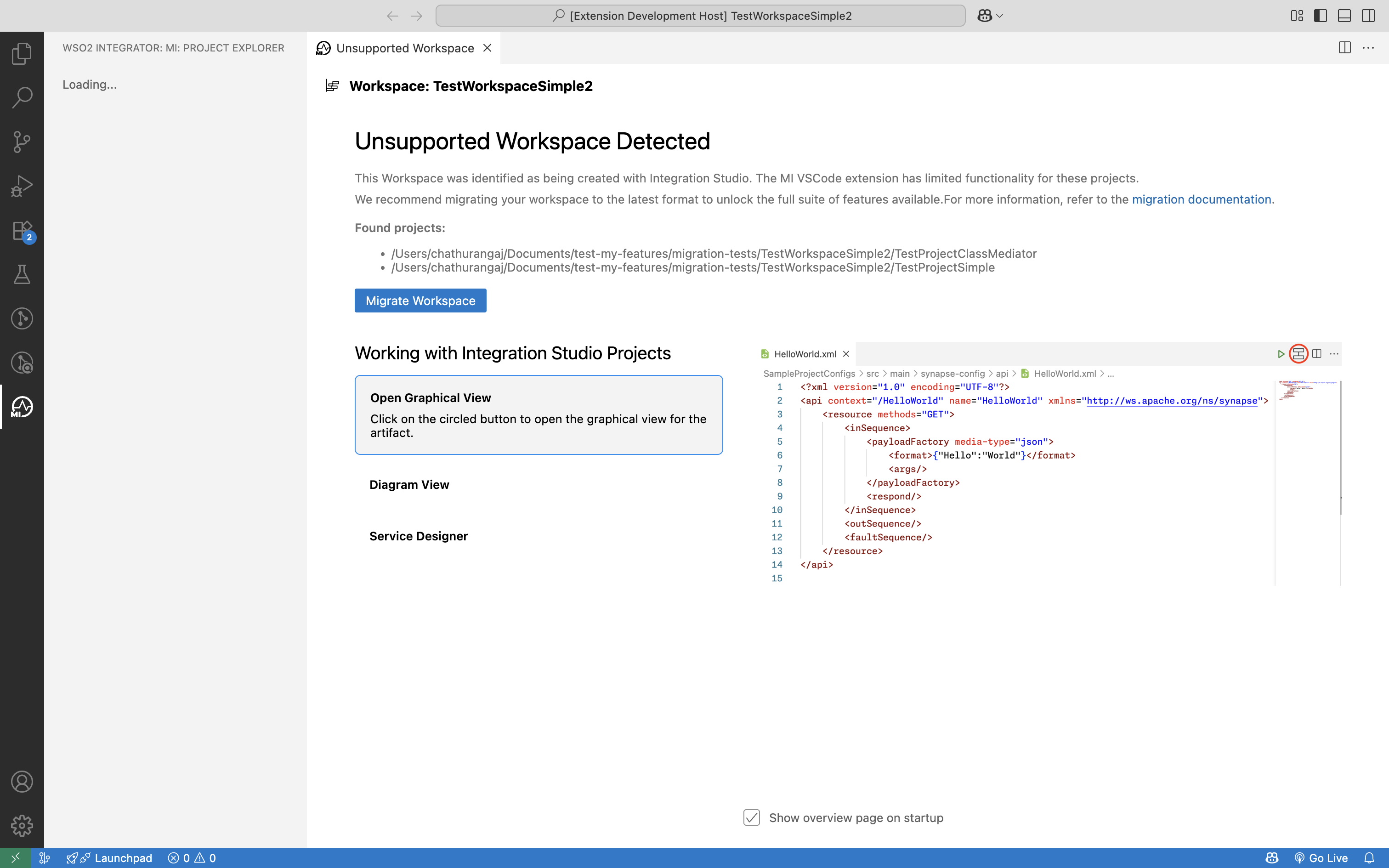 Open a Project - WSO2 Micro Integrator Documentation 4.4.0