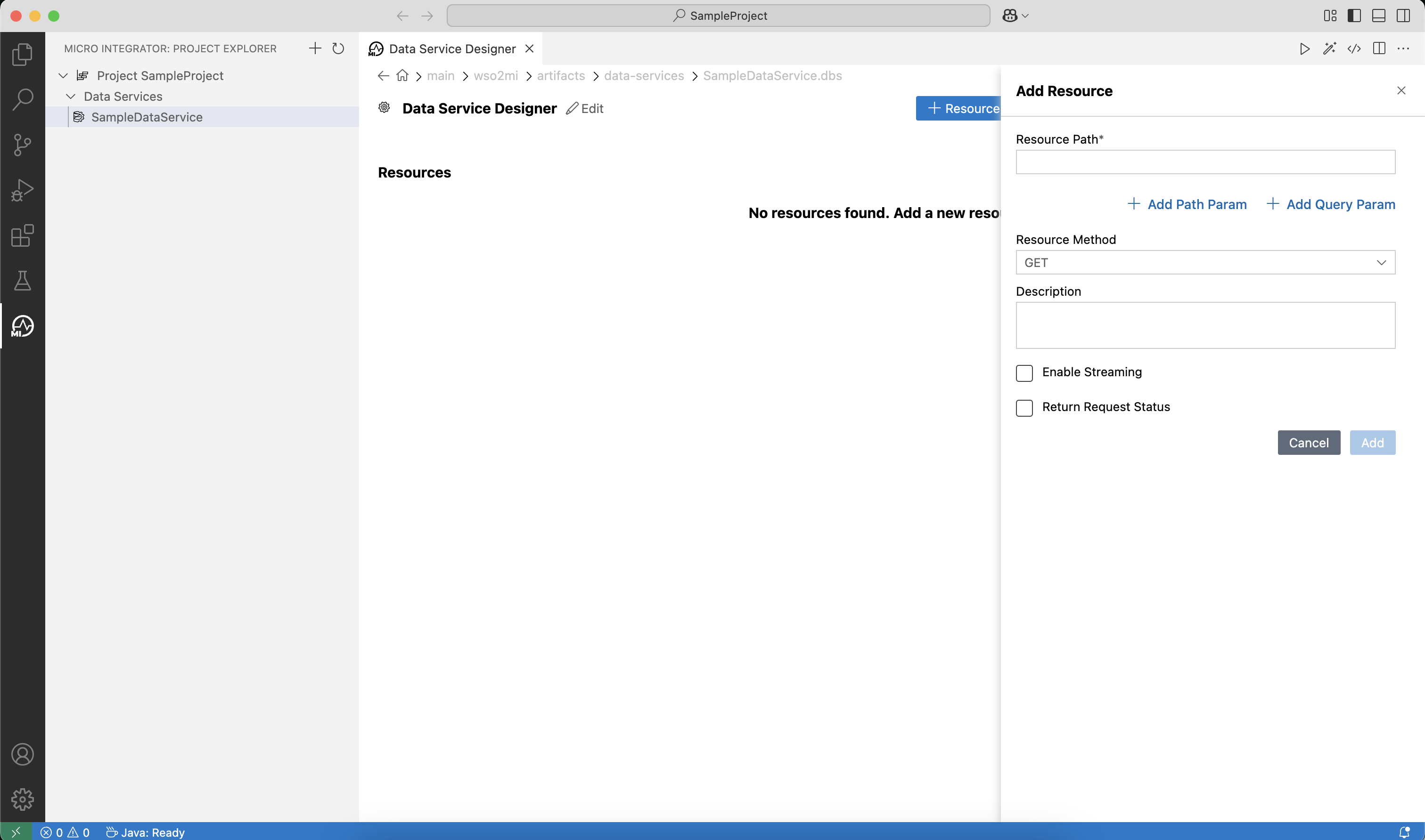 Create a Data Service - WSO2 Micro Integrator Documentation 4.4.0