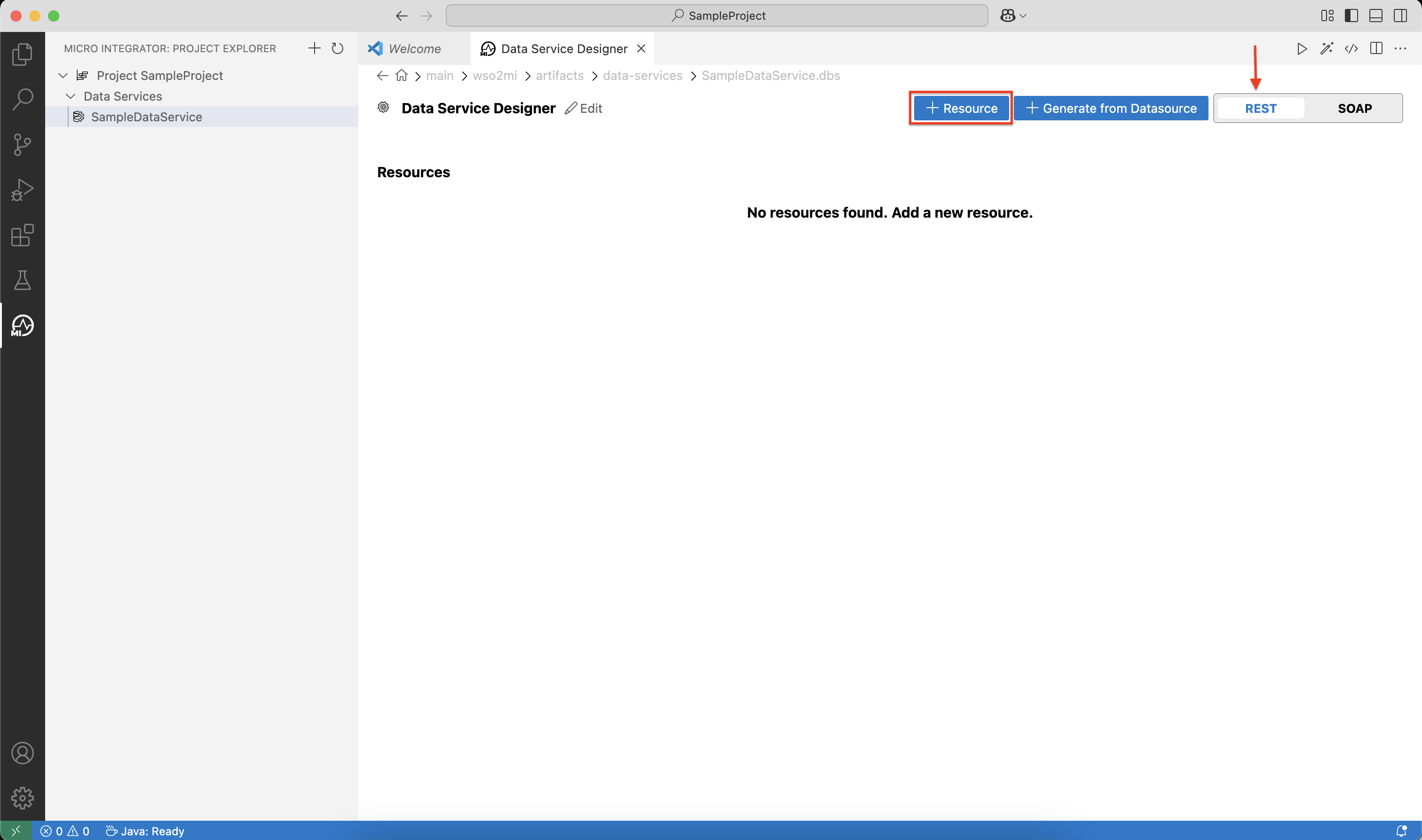 Create a Data Service - WSO2 Micro Integrator Documentation 4.4.0