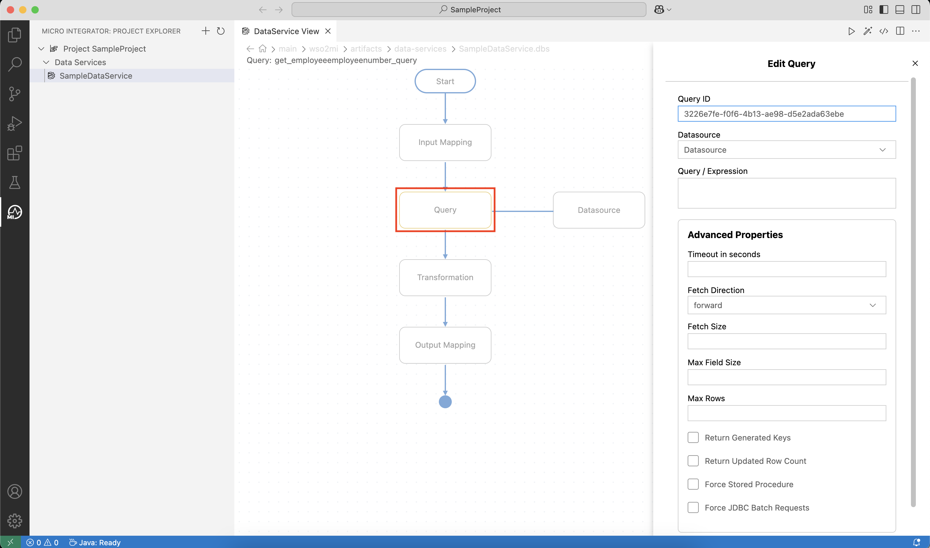 Create a Data Service - WSO2 Micro Integrator Documentation 4.4.0