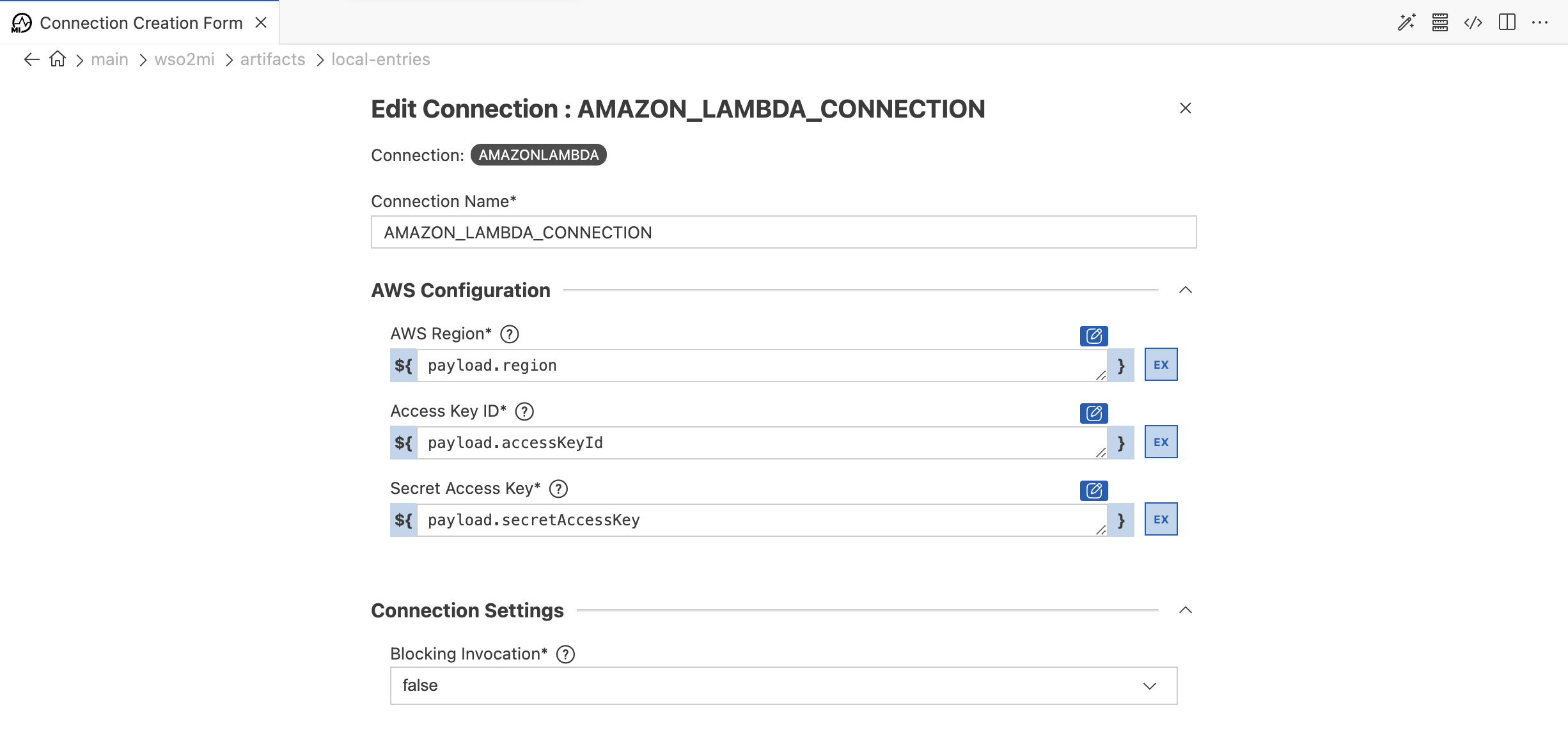 Amazon Lambda Example - WSO2 Integrator: MI Documentation 4.5.0