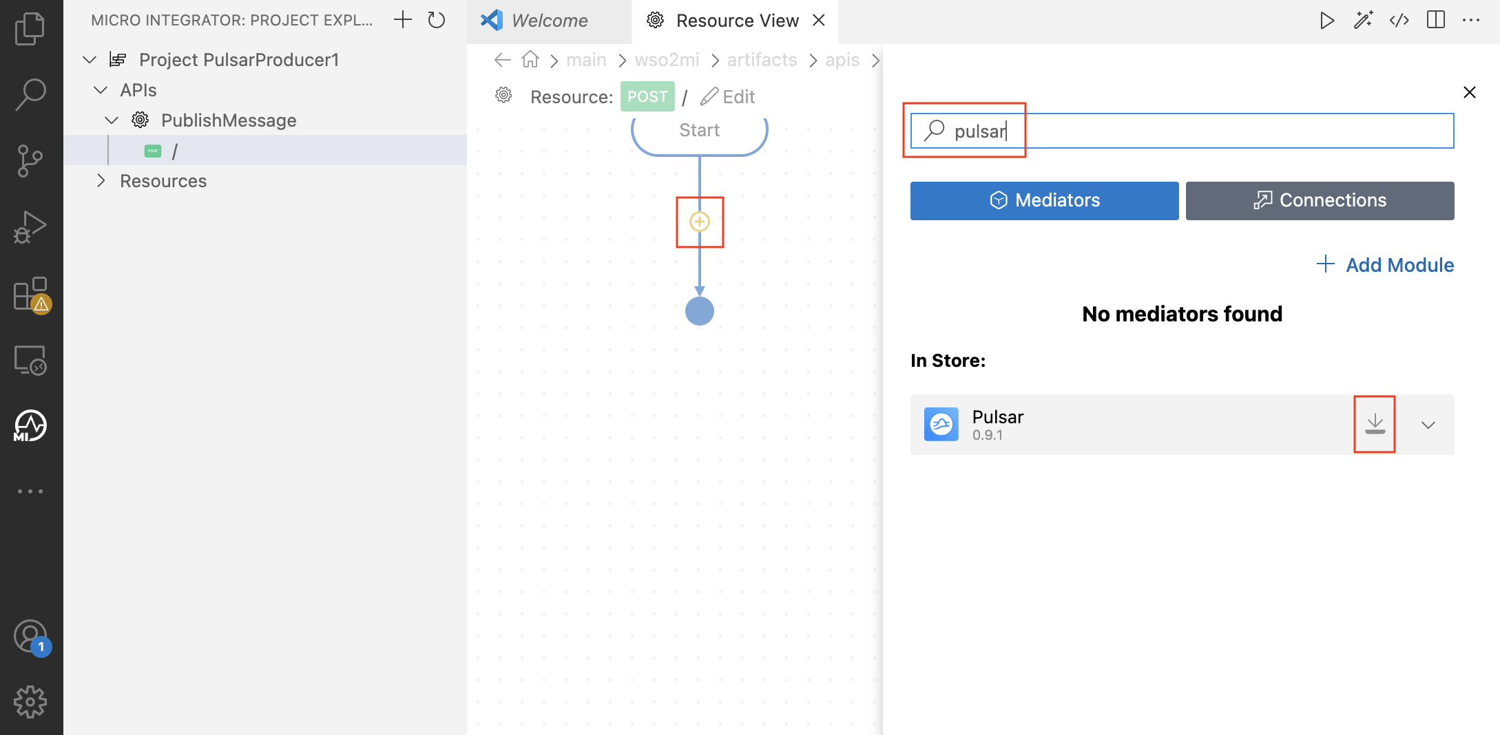 Apache Pulsar Connector Example - WSO2 Integrator: MI Documentation 4.5.0