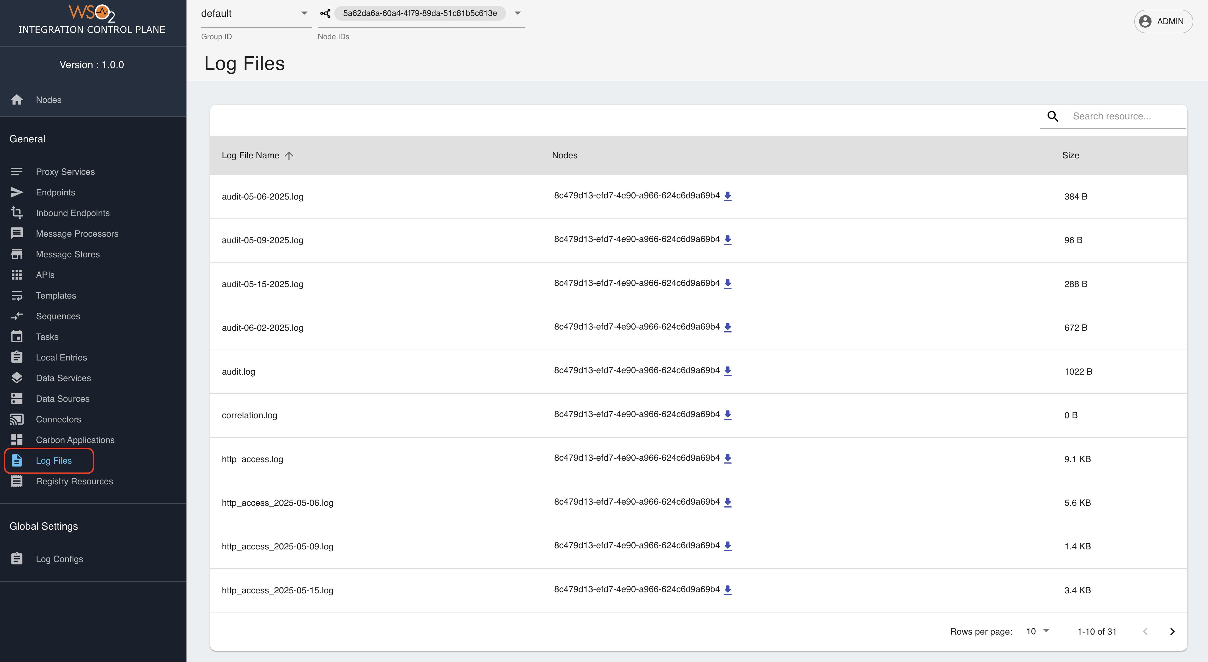 Monitor Logs - WSO2 Integrator: MI Documentation 4.5.0