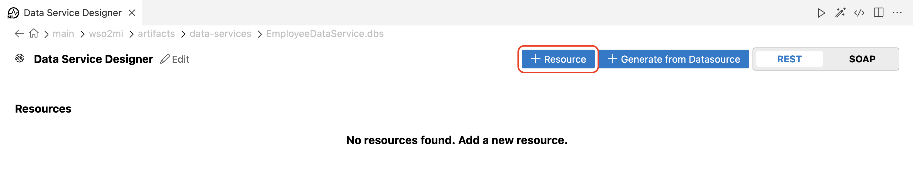 How to Expose a Datasource as a Service - WSO2 Integrator: MI Documentation 4.5.0